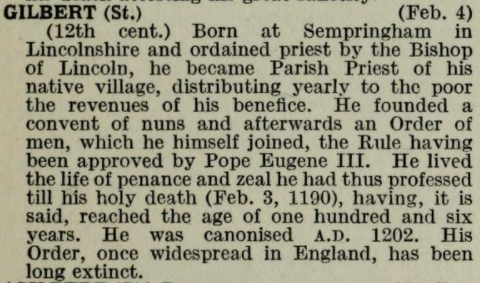 4 February – Saint Gilbert of Sempringham – Nihil sub sole novum