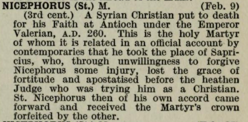 9 February – Saint Nicephorus of Antioch – Nihil sub sole novum