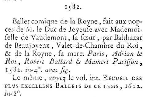 Sources for the History of Ballet – 16th Century France – The Reign of ...